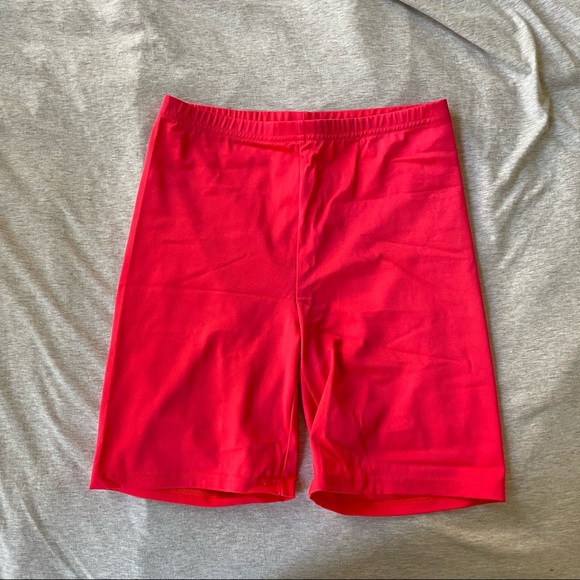 TNA | Shorts | Aritzia Tna Neon Pink Nylon Biker Shorts | Poshmark